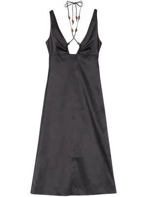 GANNI V-neck Sleeveless Dress - Black