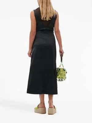 GANNI V-neck Sleeveless Dress - Black