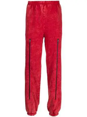 FOO AND FOO Cotton Straight-leg Trousers With Zip Detail - Red
