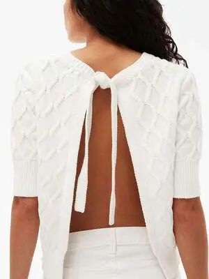 GANNI Cable-knit T-shirt