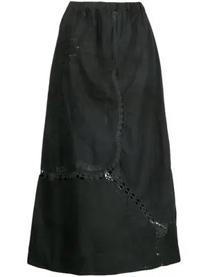 By Walid Embroidered Cotton Long Skirt