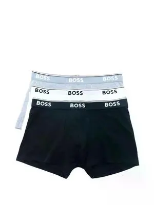 BOSS Stripe-trim Logo-waistband Boxers - Black