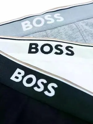 BOSS Stripe-trim Logo-waistband Boxers - Black