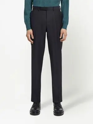 Zegna Trofeo Tailored Wool Trousers - Black