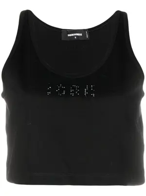 Dsquared2 Icon Rhinestone-embellished Crop Top