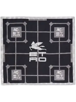 Etro Pegaso-print Silk Pocket Square