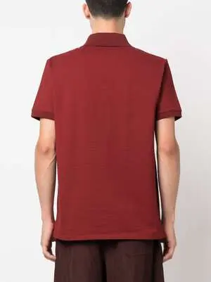 Balmain Monogram-pattern Piqué Polo Shirt - Red