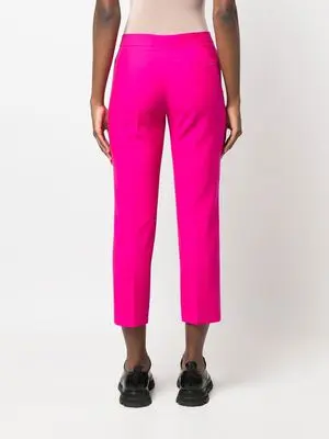 Alexander McQueen Cropped Straight-leg Trousers - Pink