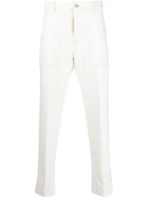 Peserico Straight-leg Stretch-cotton Trousers - Neutrals