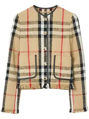 Burberry Checked Bouclé Jacket - Neutrals