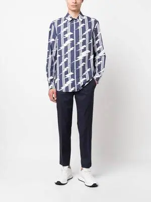 Neil Barrett Navy Mid-rise Straight-leg Trousers