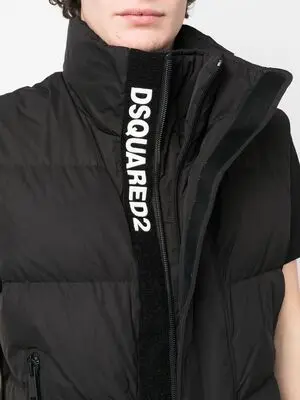 Dsquared2 Funnel-neck Padded Gilet - Black