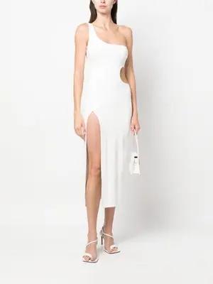 NISSA One-shoulder Midi Dress - White