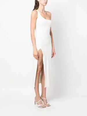 NISSA One-shoulder Midi Dress - White