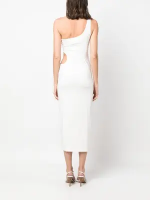 NISSA One-shoulder Midi Dress - White