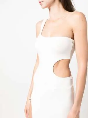 NISSA One-shoulder Midi Dress - White
