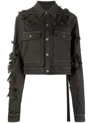 Rick Owens Distressed Cropped Jacket