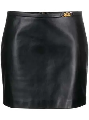 Versace Medusa Leather Miniskirt