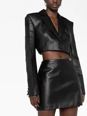 Versace Medusa Leather Miniskirt