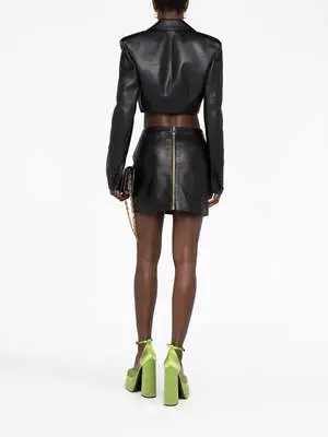 Versace Medusa Leather Miniskirt