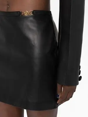 Versace Medusa Leather Miniskirt
