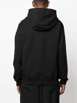 Versace Logo-print Cotton Hoodie - Black