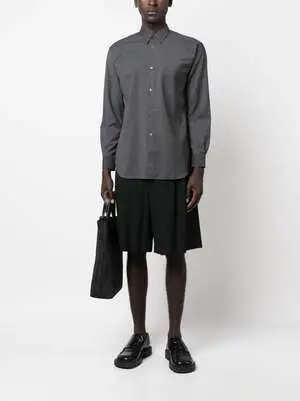 Comme Des Garçons Spread-collar Wool Shirt - Grey