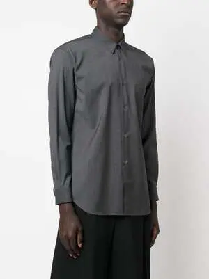 Comme Des Garçons Spread-collar Wool Shirt - Grey
