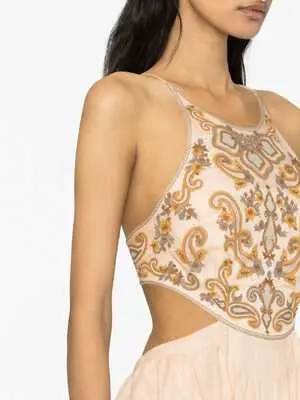 Zimmermann Devi Halter Tie Midi Dress