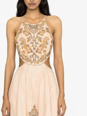 Zimmermann Devi Halter Tie Midi Dress