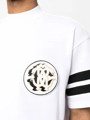 Roberto Cavalli Mirror Snake-patch Piqué T-shirt