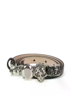 Alexander McQueen Knuckle Leather Belt - Black