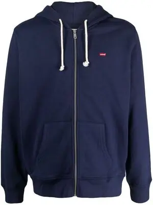 LEVI'S Logo-patch Zip-up Hoodie - Blue