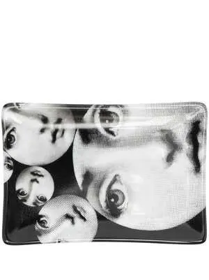 FORNASETTI Tema E Variazioni N.242 Porcelain Ashtray Black