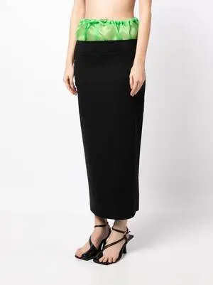 A.W.A.K.E. Mode Two-tone Midi Skirt