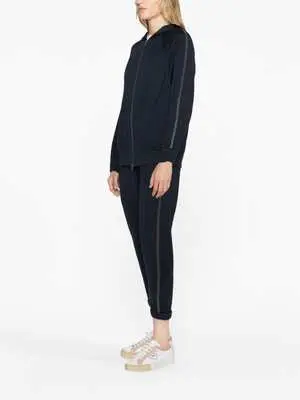 Brunello Cucinelli Monili-trimmed Zip-up Hoodie - Blue