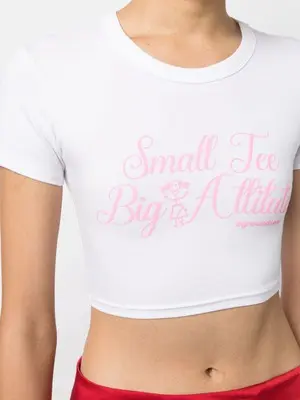 GROUND ZERO Slogan-print Cropped T-shirt