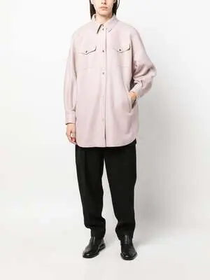 Herno Felted-finish Virgin Wool Shirt - Purple