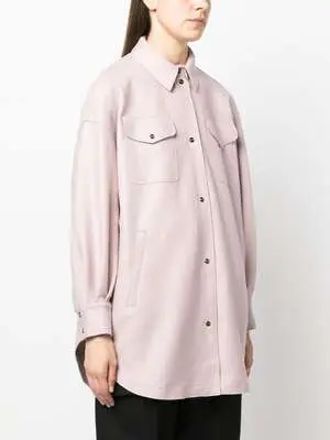 Herno Felted-finish Virgin Wool Shirt - Purple