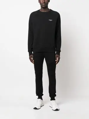 Balmain Logo-print Ribbed Track Pants - Black