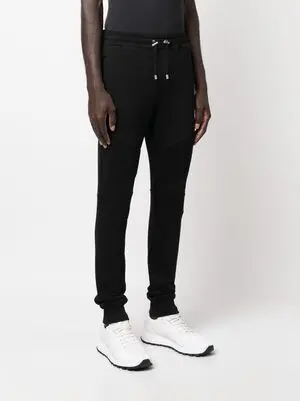 Balmain Logo-print Ribbed Track Pants - Black