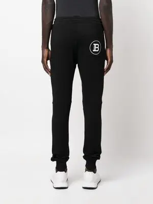 Balmain Logo-print Ribbed Track Pants - Black