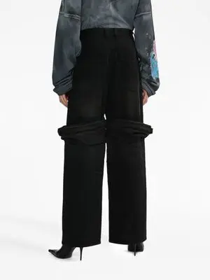 We11Done Layered-effect Wide-leg Jeans