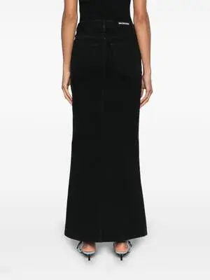 Balenciaga Mid-length Denim Skirt - Black