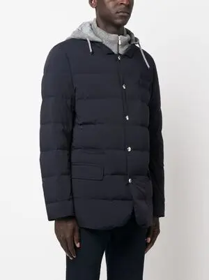 Brunello Cucinelli Feather-down Hooded Jacket - Blue