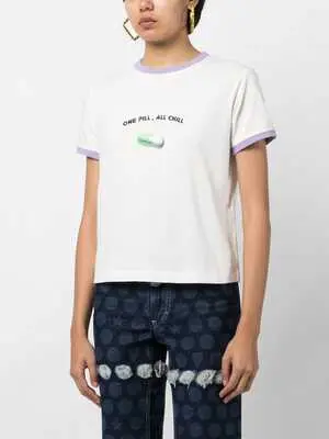 GROUND ZERO Slogan Print T-shirt - White