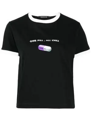 GROUND ZERO Graphic-print Cotton T-shirt - Black