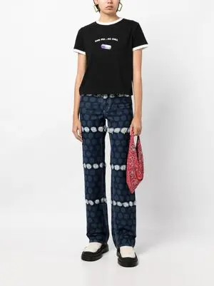 GROUND ZERO Graphic-print Cotton T-shirt - Black