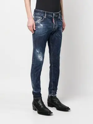 Dsquared2 Slim-fit Distressed Jeans - Blue