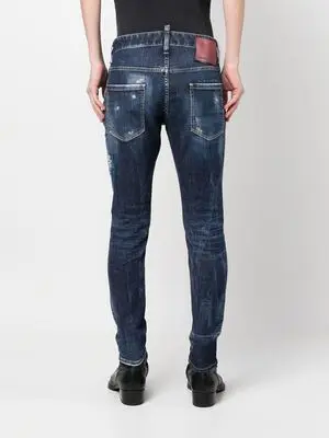 Dsquared2 Slim-fit Distressed Jeans - Blue
